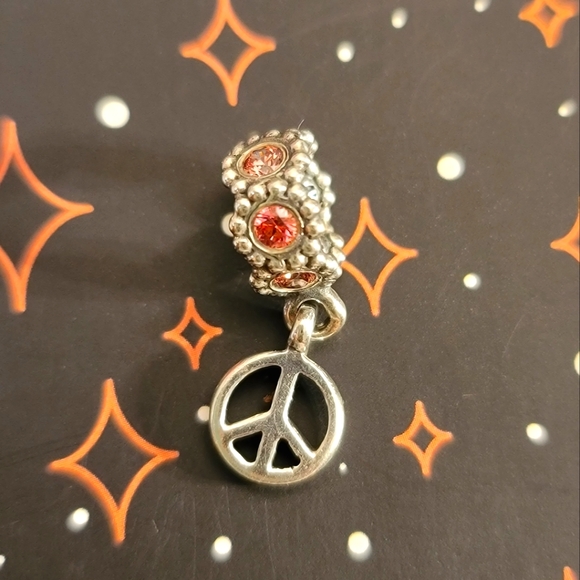Jewelry | Authentic Pandora Pink Cz Peace Dangle Charm | Poshmark